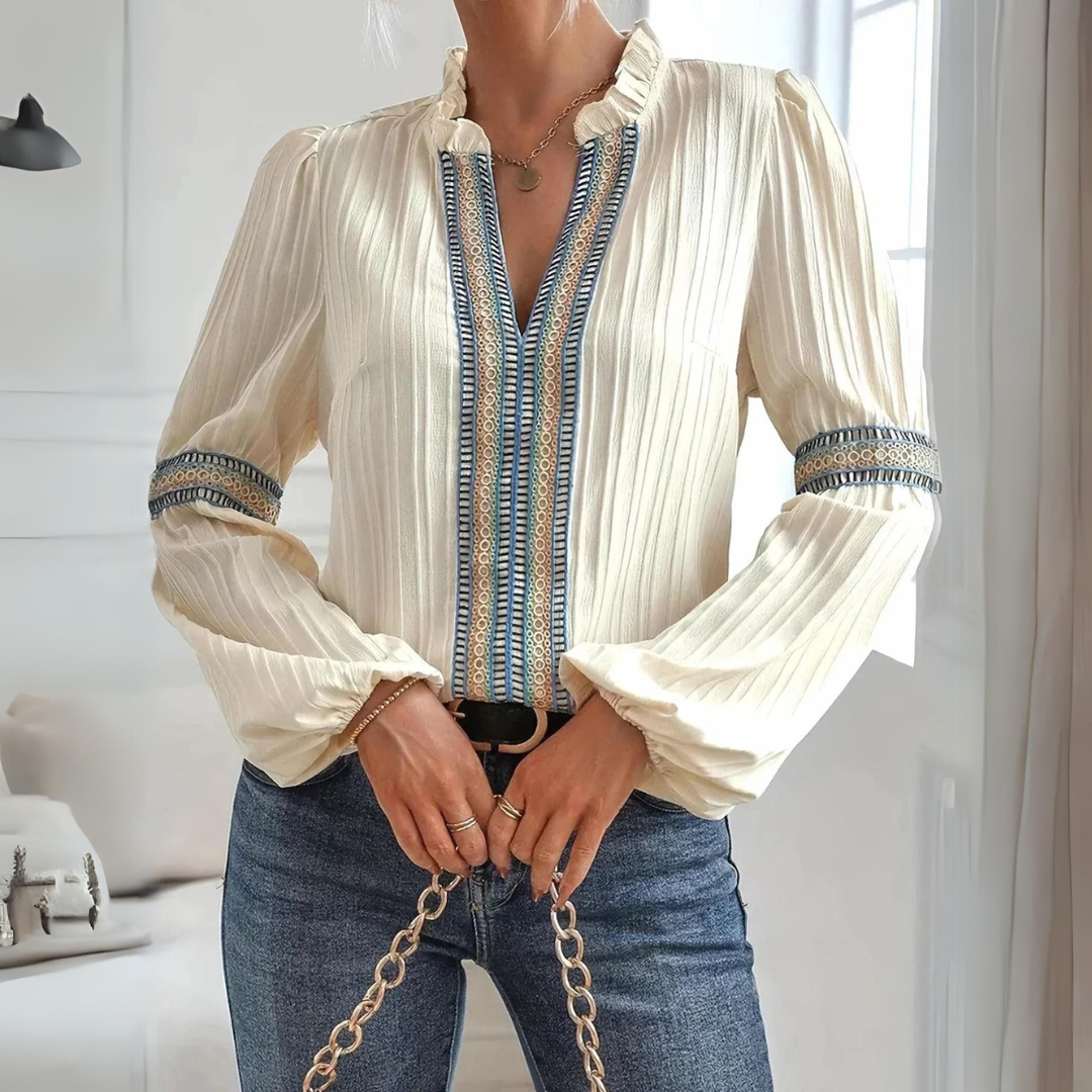 Bianca – Ambachtelijke Damesblouse van Kant – Zantano