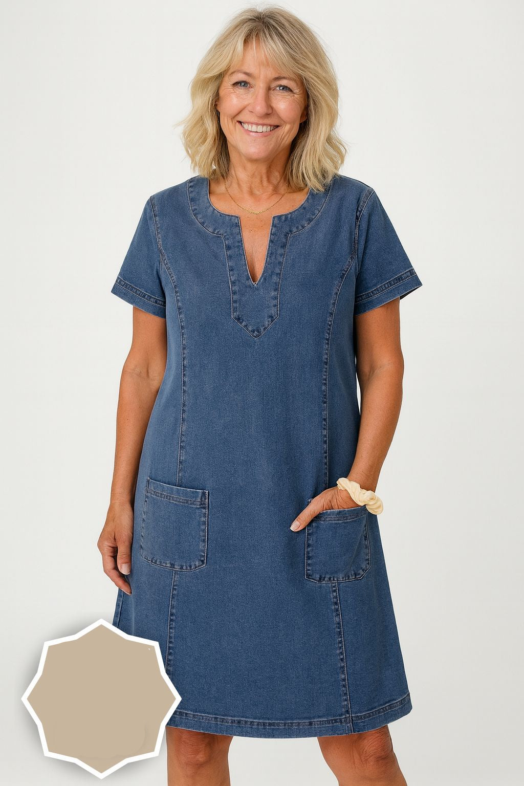 Marina – Dames Denim Dagjurk – Zantano